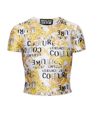 Versace Barocco Print Cropped T-shirt