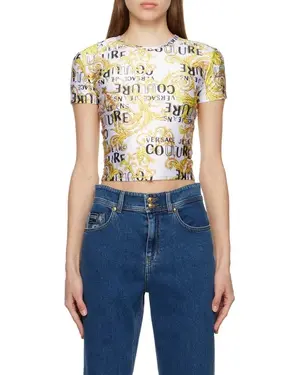 Versace Barocco Print Cropped T-shirt
