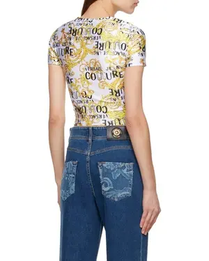 Versace Barocco Print Cropped T-shirt