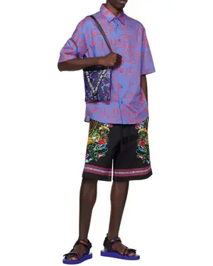 Versace Abstract-printed Drawstring Track Shorts