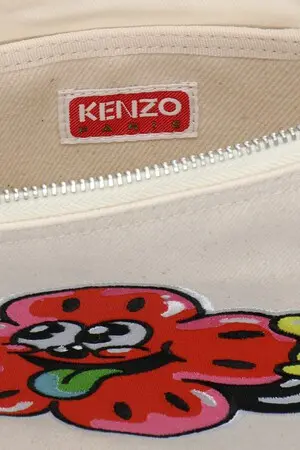 Kenzo Zipped Clutch Bag With Motif Embroidery