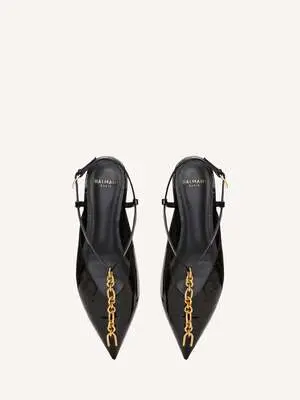 Balmain Sync Chain Patent Leather Sandals