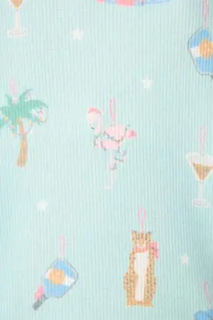PJ Salvage Boyfriend Boxer Ornat Print Shorts Pajama Set