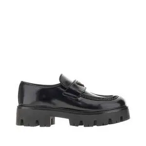 Prada Spazzolato Leather Loafers With Lug Sole