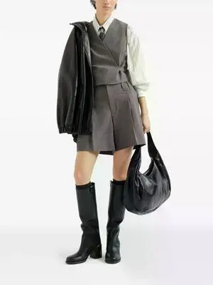 Brunello Cucinelli Formal Wool Shorts With Monili Detail