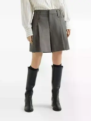Brunello Cucinelli Formal Wool Shorts With Monili Detail