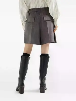 Brunello Cucinelli Formal Wool Shorts With Monili Detail