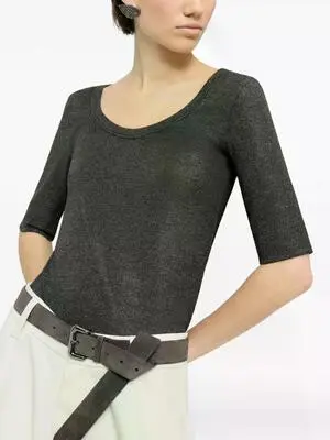 Brunello Cucinelli Sparkling Virgin Wool Top With Monili