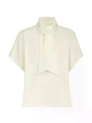 Brunello Cucinelli Silk Satin High-neck T-shirt With Monili Embellishment