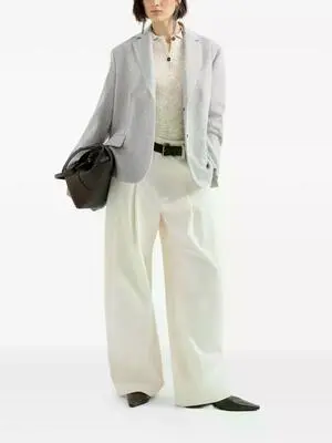 Brunello Cucinelli Silk, Alpaca, And Wool Flower-lace Knit Polo