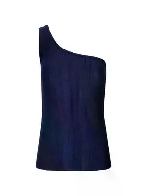 LA ROSE One-shoulder Knitted Blouse - Blue