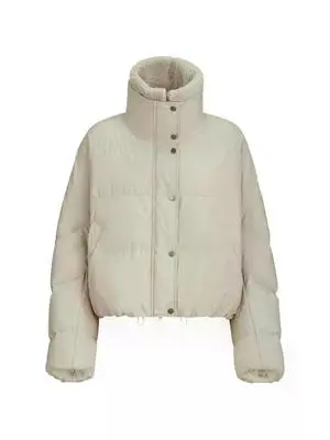 Brunello Cucinelli Techno Cotton Taffeta Down Jacket With Detachable Shearling Insert And Monili