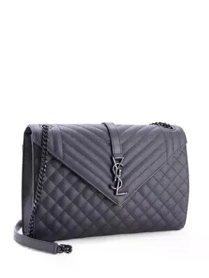 Saint Laurent Classic Monogram Envelope Satchel - Black