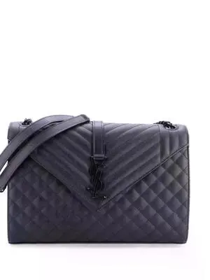 Saint Laurent Classic Monogram Envelope Satchel - Black
