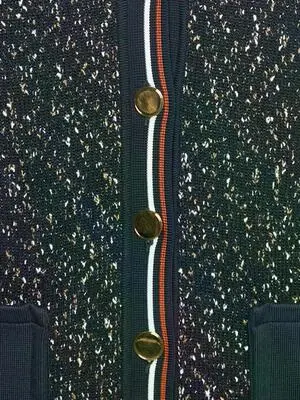 LOUIS VUITTON Tweed-style Knit V-neck Cardigan