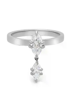 JEWELS AFICIONADO Celestial Drop Diamond Ring - Silver
