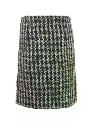 Sandro Navy Tweed Houndstooth Mini Skirt