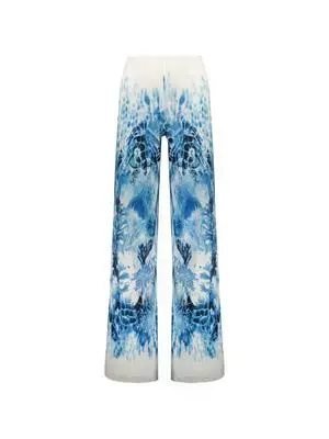Alberta Ferretti Graphic Print Trousers - Blue