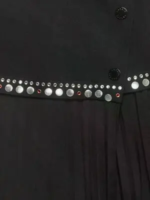 Sandro Crepe Midi Skirt With Crystal Embellishments