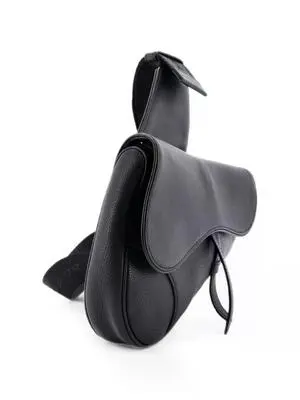 Dior Saddle Leather Crossbody Bag - Black