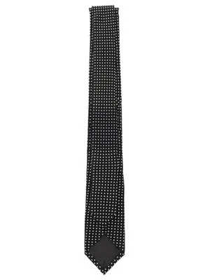 Valentino Garavani Yarn-dyed Polka Dot Silk Neck Tie - Black