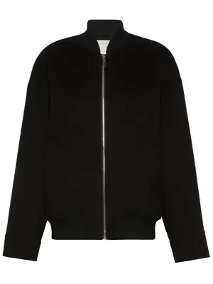 Sportmax Bomber In Double Of Pure Wool - Black