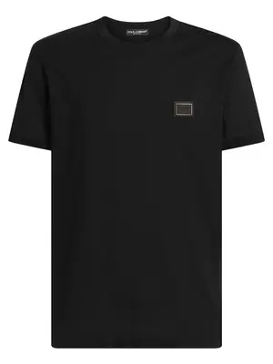 Dolce & Gabbana Cotton T-shirt With Plaque Black