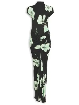 Alaïa Draped Dress With Print - Multi