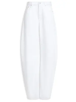 Alaïa Curved Denim Pants - White