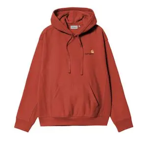 Carhartt Work In Progress Hooded American Script Sweatshirt 'oxide - Red