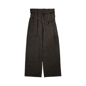 ANN DEMEULEMEESTER High Comfort Double Belted Trousers - Black