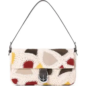 Staud Harlow Leather Shoulder Bag - Suede Patchwork