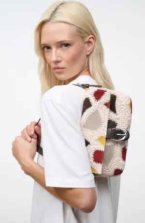 Staud Harlow Shoulder Bag - Suede Patchwork