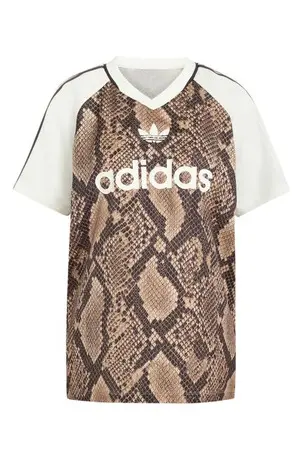 ADIDAS ORIGINALS Faux-snakeskin Print Jersey - Linen/magic Beige