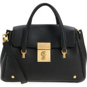 Thom Browne Small Bolton Soft Pebble Grain Leather Top Handle Bag - Black