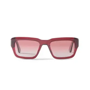 FRENCH KIWIS EYEWEAR Henri Rectangular Acetate Sunglasses - Clear/red