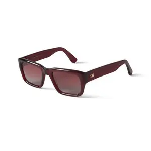 FRENCH KIWIS EYEWEAR Henri Rectangular Acetate Sunglasses - Clear/red