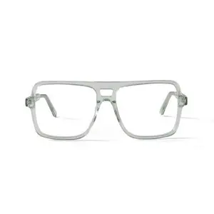 FRENCH KIWIS EYEWEAR Dallas Oversized Square Aviator Reading Glasses - Clear/green