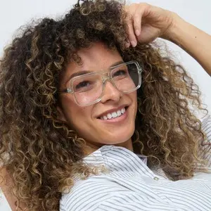 FRENCH KIWIS EYEWEAR Dallas Oversized Square Aviator Reading Glasses - Clear/green