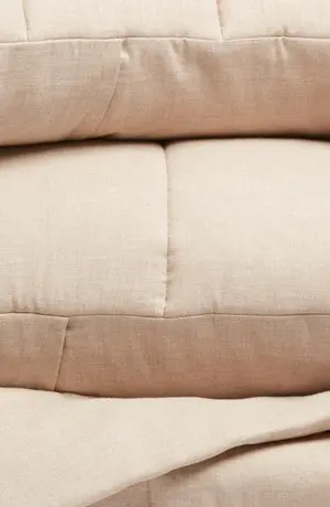 Nordstrom Organic Cotton Mélange Quilted Comforter & Shams Set - Tan Thread