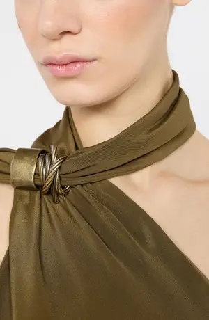 Max Mara One-shoulder Silk Satin Midi Dress