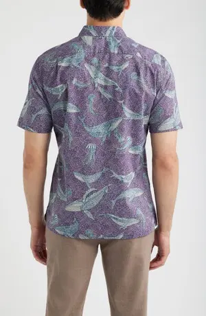 Tori Richard Marine Mosaic Button Down Shirt - Grape