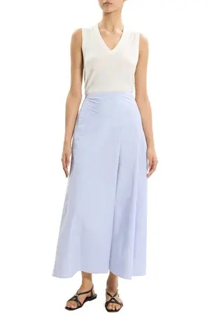 Theory Angled Yoke Stripe Skirt