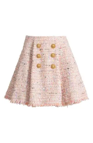 Balmain Flared Tweed Skirt