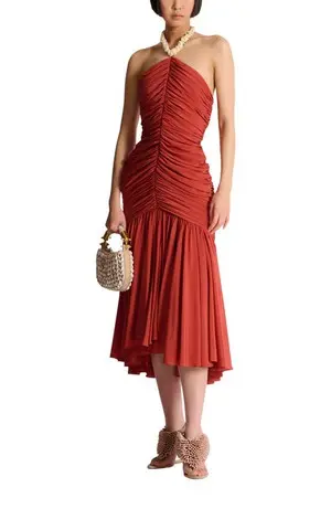 Balmain Crepe Shell Dress With Embellished Necklace Strap