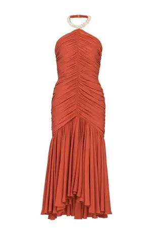 Balmain Crepe Shell Dress With Embellished Necklace Strap