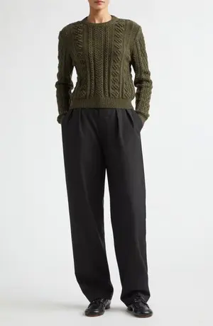 JIL SANDER Relaxed Pleated Virgin Wool Trousers