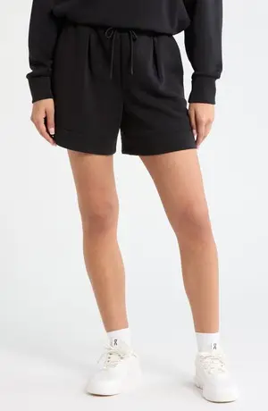 Zella Soft Luxe High Waist Knit Shorts - Black
