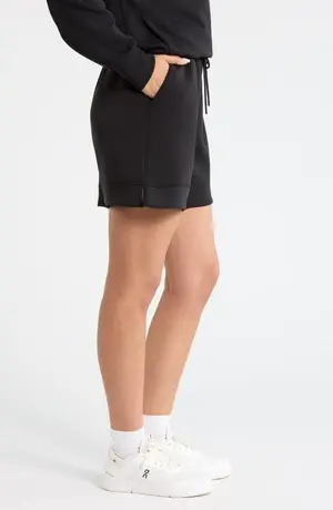 Zella Soft Luxe High Waist Knit Shorts - Black