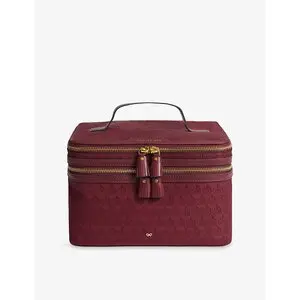 ANYA HINDMARCH Logo Vanity Kit Woven Cosmetics Case - Medium Red